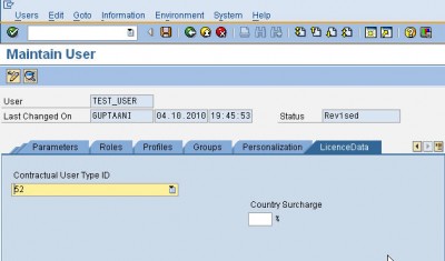 User Master Record – Sap Security Pages