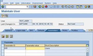 User Master Record – Sap Security Pages