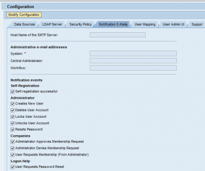 Identity Management – Configuration – Sap Security Pages