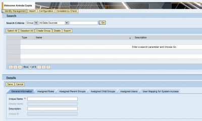 UME – Groups – Sap Security Pages